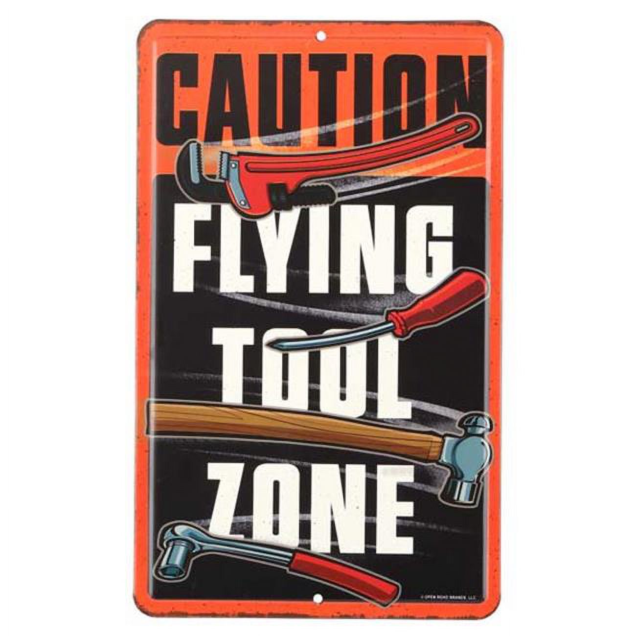 Open Road Brands 90155954-S Caution Flying Tool Zone Tin Sign - Walmart.com
