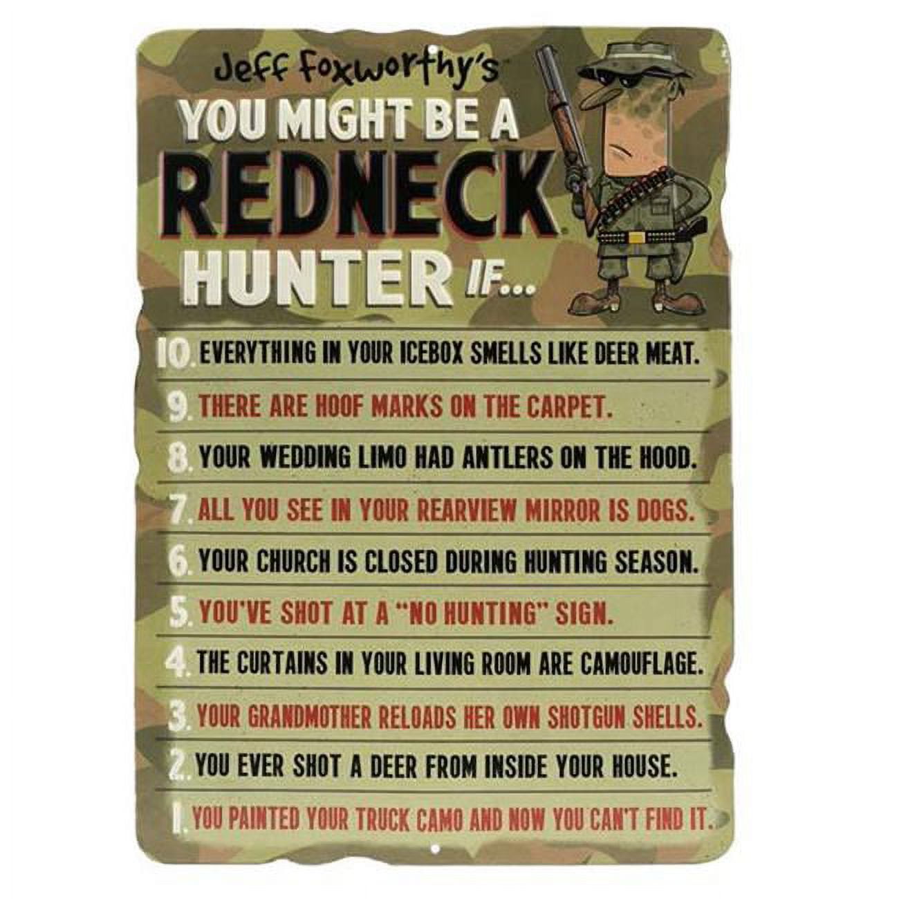 Open Road Brands 90160820-S Redneck Hunter Checklist Embossed Tin Sign ...