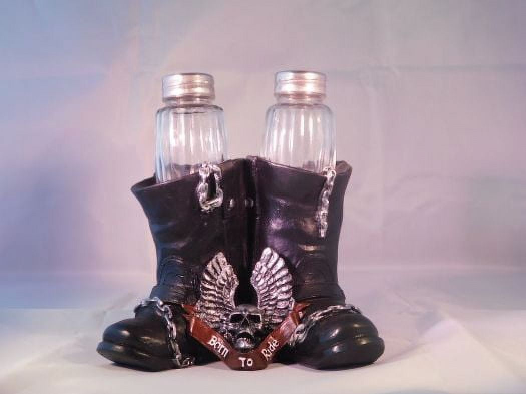 Open Road Spice "Born To Ride" Biker Boots Salt & Pepper Shakers ...