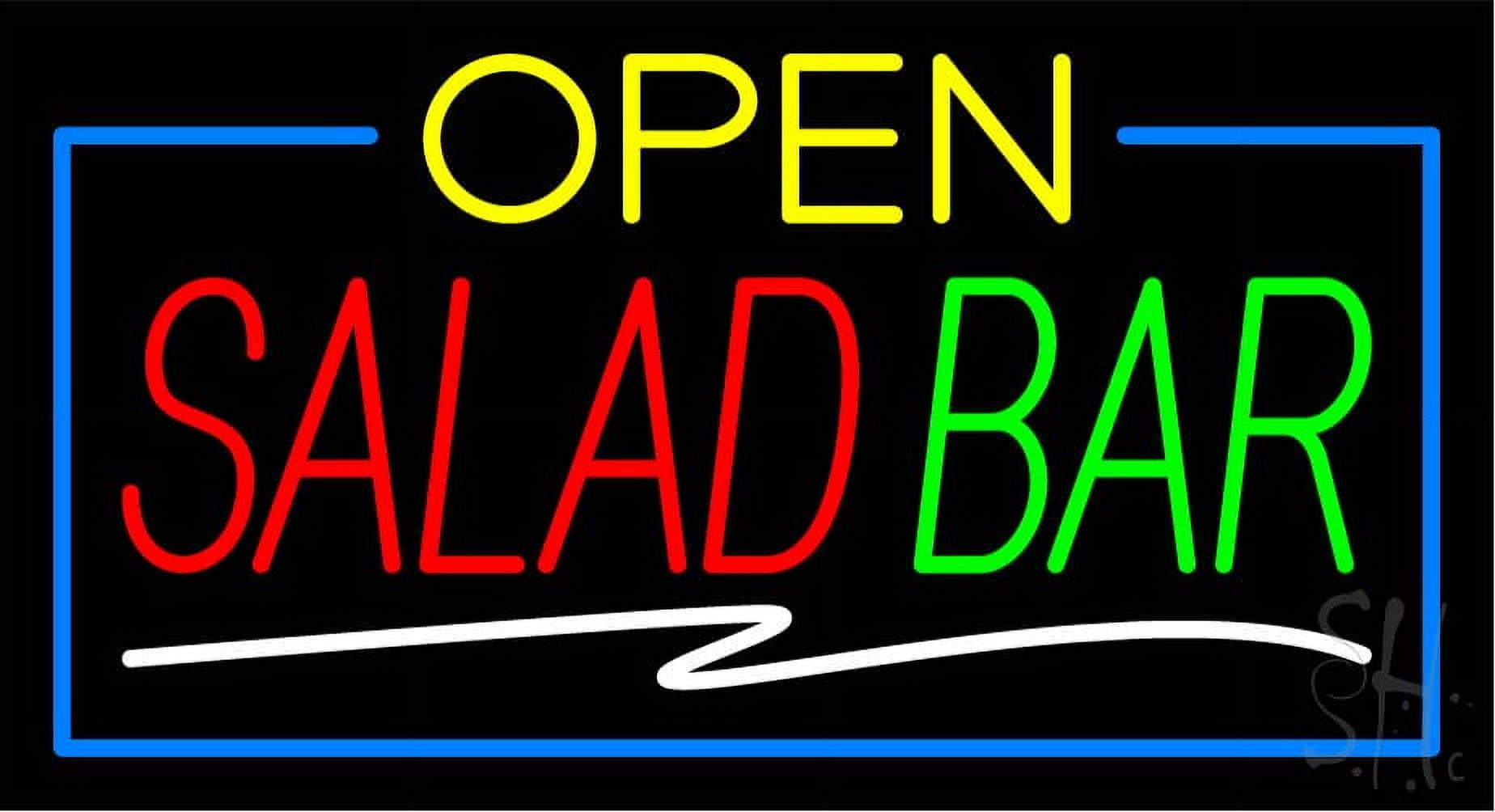 Open Salad Bar LED Neon Sign 13 x 24 - inches, Clear Edge Cut Acrylic ...