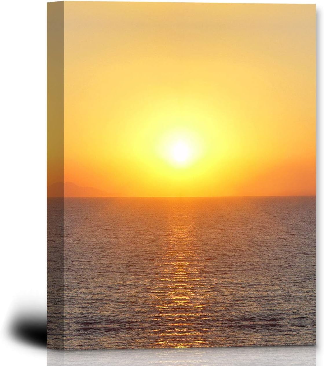 Open Sea Sunset Wall Art for Living Room Decor Framed Sun Falling on ...