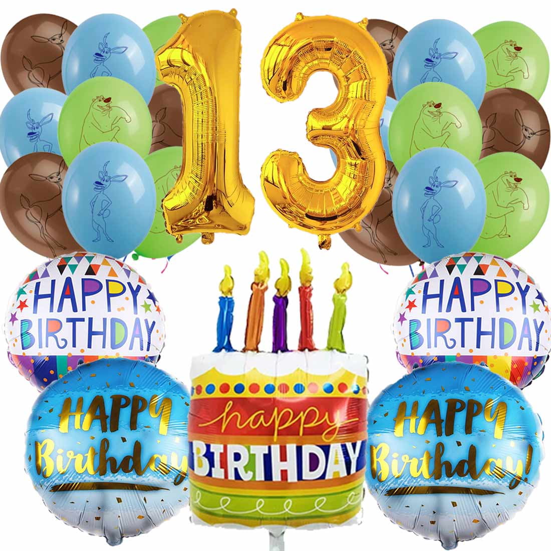 Open Season Balloons Party Supplies 13th Big Number Decorations Decor ...