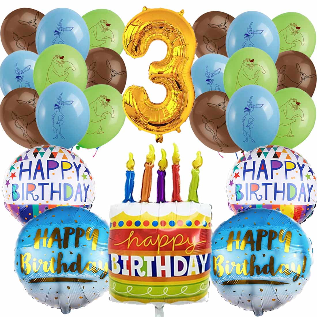 Open Season Balloons Party Supplies 3rd Big Number Decorations Decor ...