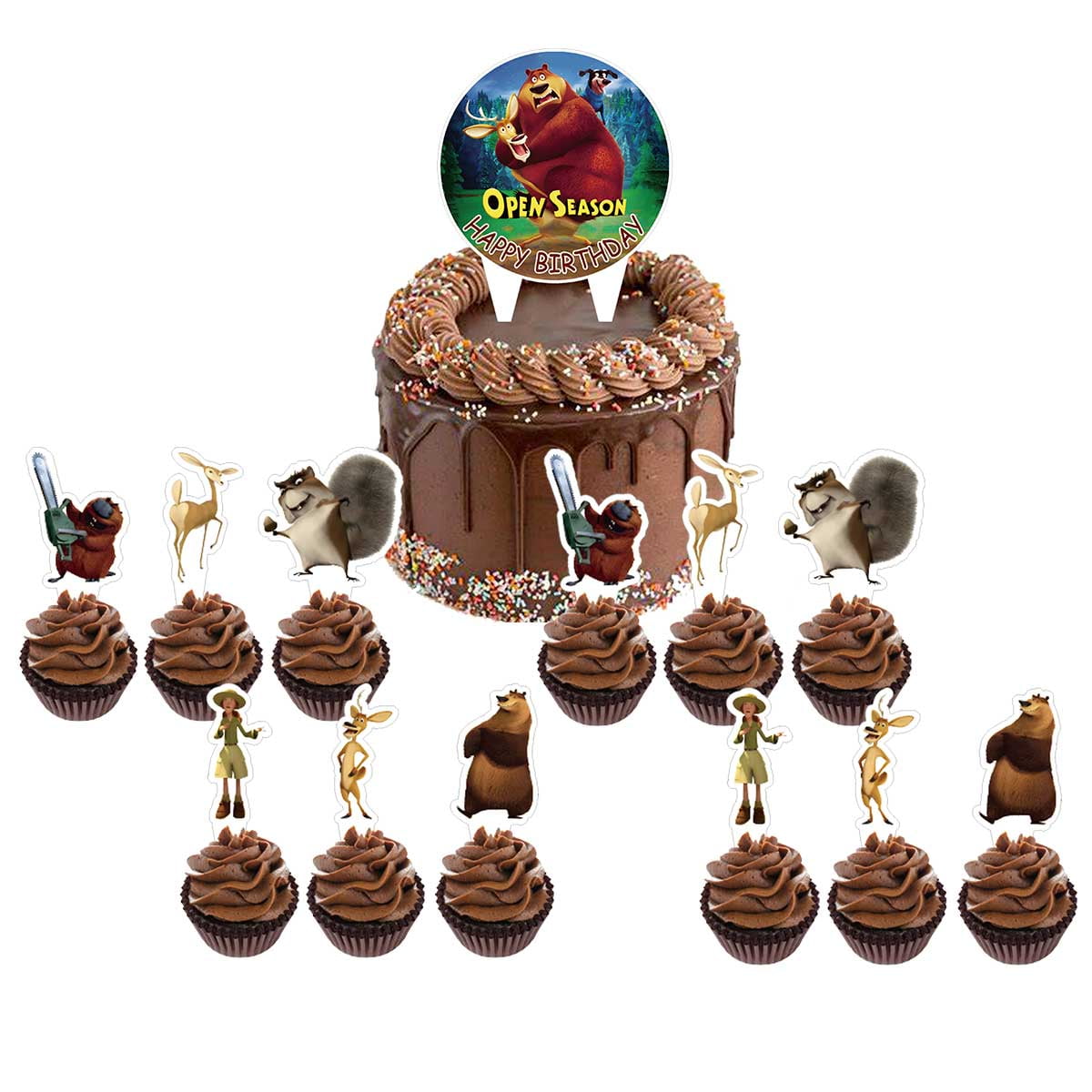 Open Season Cake Topper CupcakeS Set Birthday Party Supplies Decoration ...