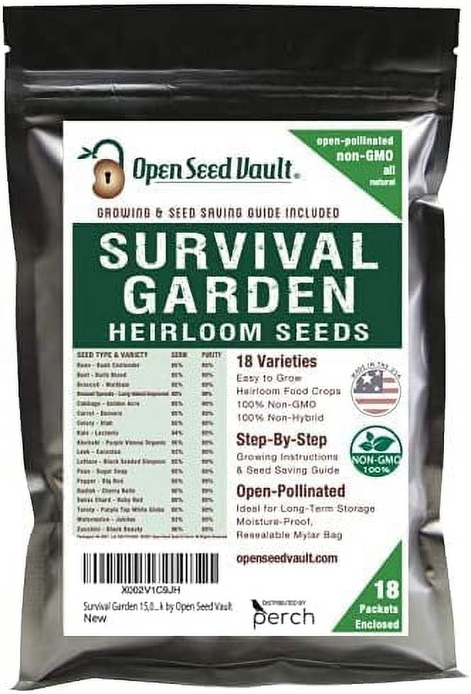 Open Seed Vault Heirloom Seeds: 15,000 Non-GMO Organic for Garden ...