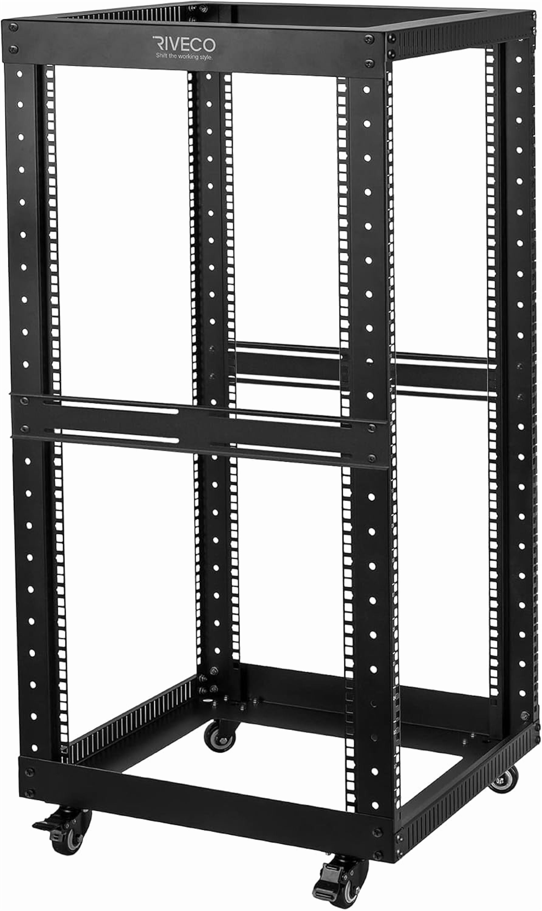Open Server Rack with Wheels- Heavy Duty Post Quick Assembly Support ...