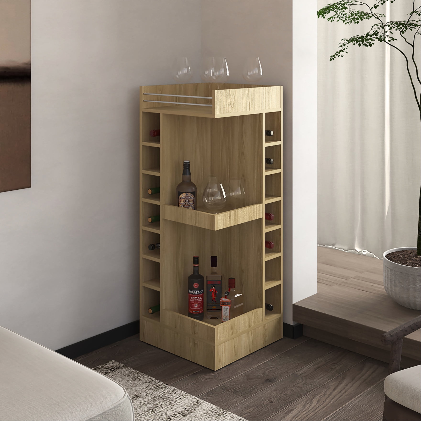 Open Shelf Bar Unit / Modern Design, Medium - sized, Particle Board ...