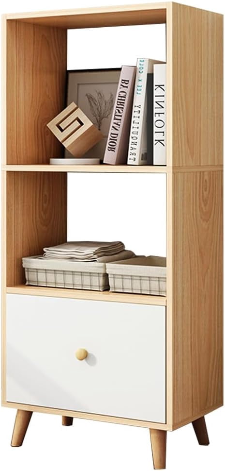 Open Shelf Cube Bookcase - 47" Tall Mid-Century Large Bookshelf with ...