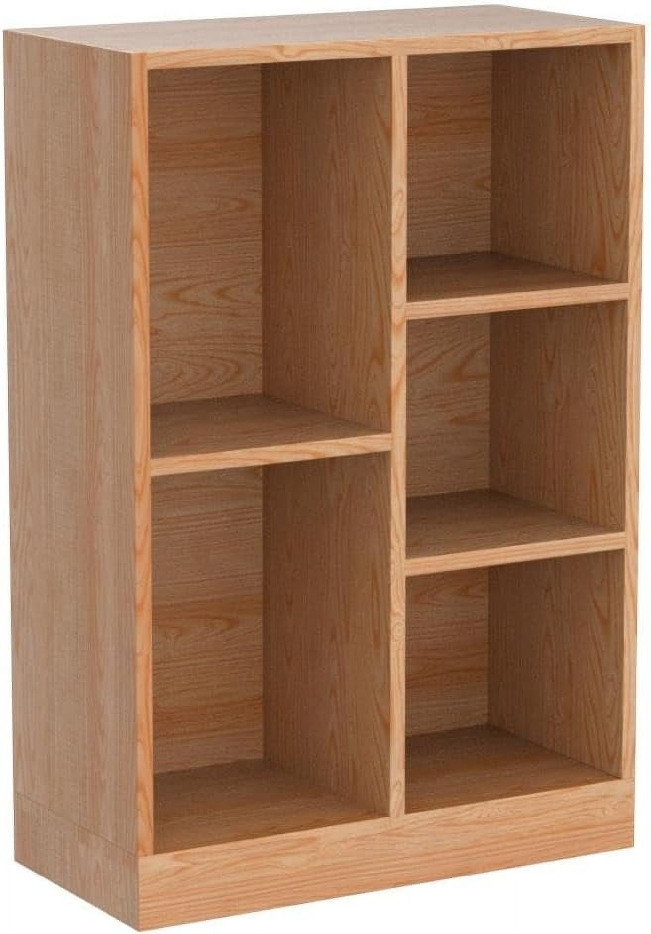 Open Shelf Low Bookcase, Wooden 3-Tier Floor Standing Display Cabinet ...