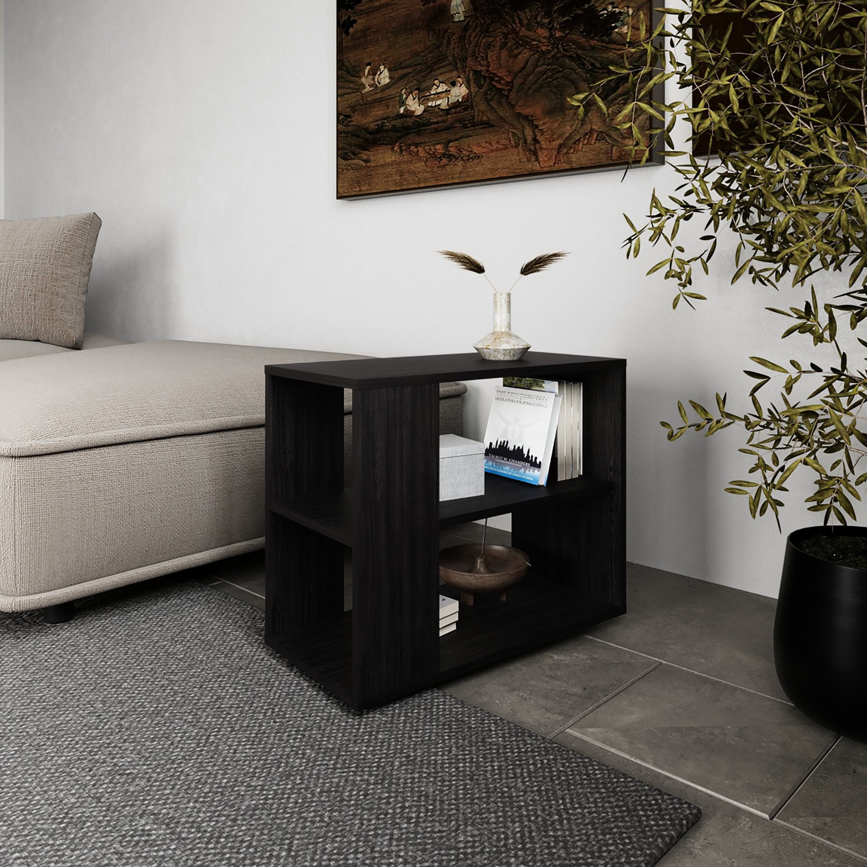 Open Shelf Melamine Accent Table / Perfect for Small Space Organization ...