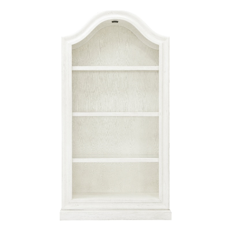Open Shelf Storage Wood Bookcase with Puck Light in White by Pulaski ...