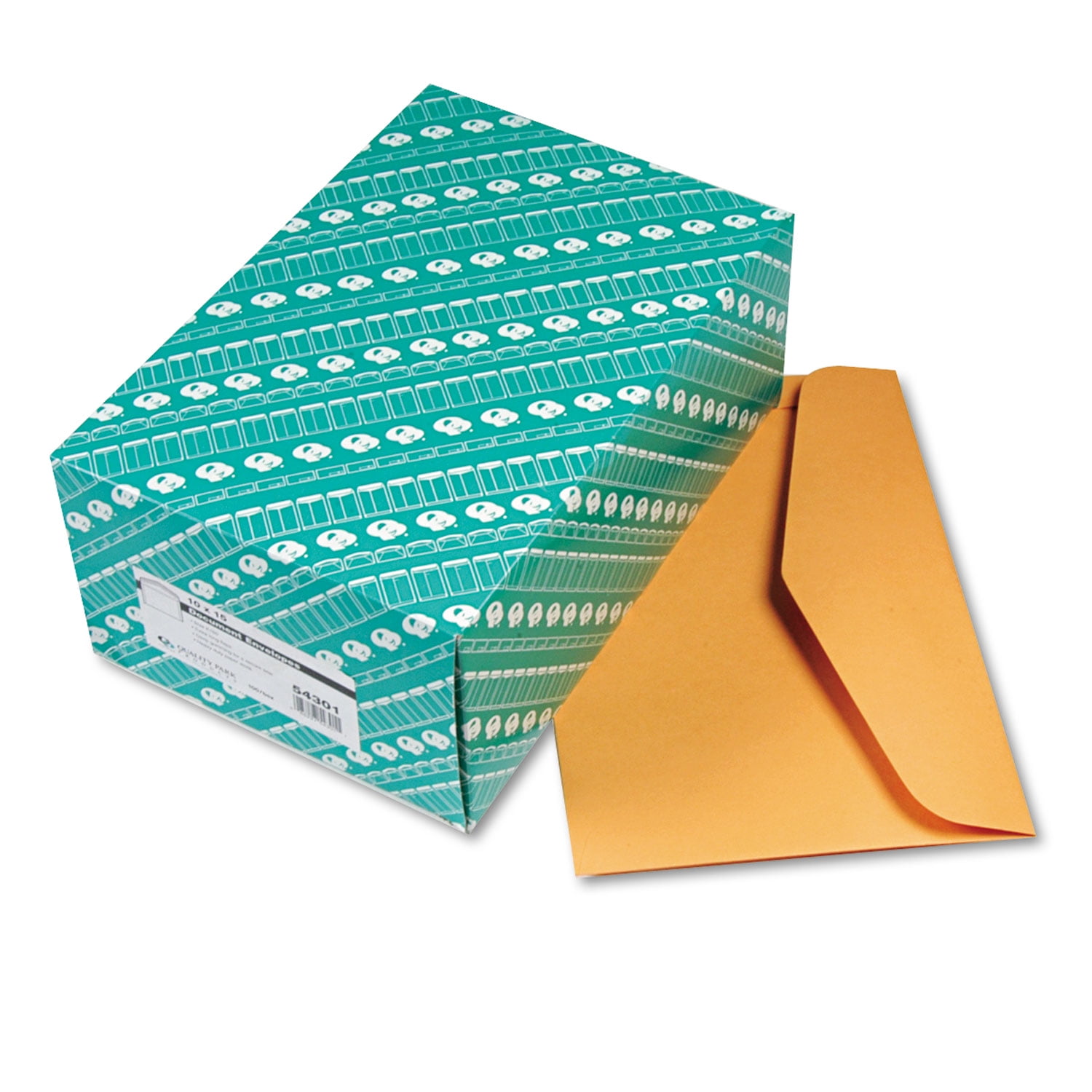 Quality Park #15 Open-Side Booklet Envelope, Hub Flap, Gummed Closure ...