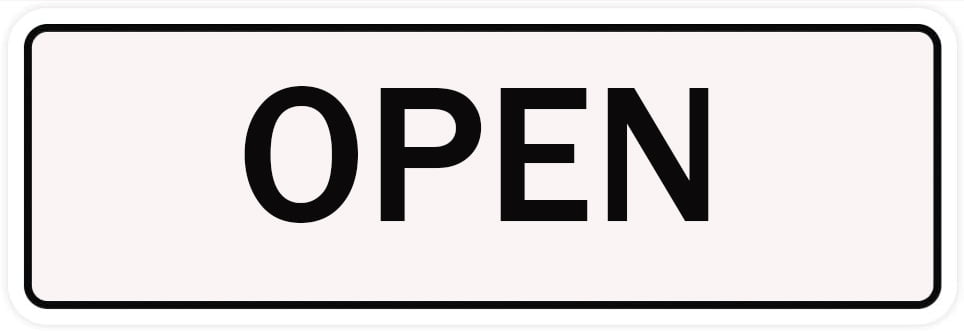 Open Sign 9 X 3 Inch Acrylic Plastic Sign With Symbols, Self-Adhesive ...