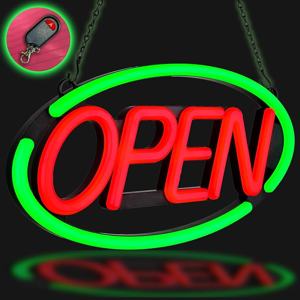 Flashing Open Sign