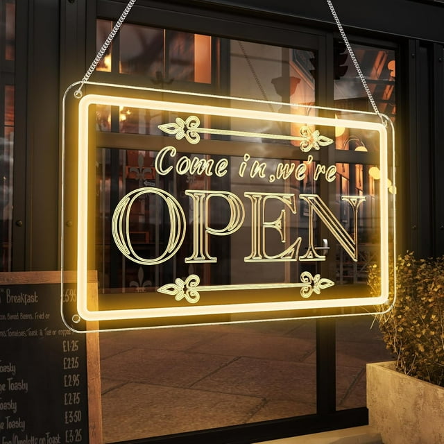 Open Signs for Business, Light Up LED Neon Open Sign for Business ...