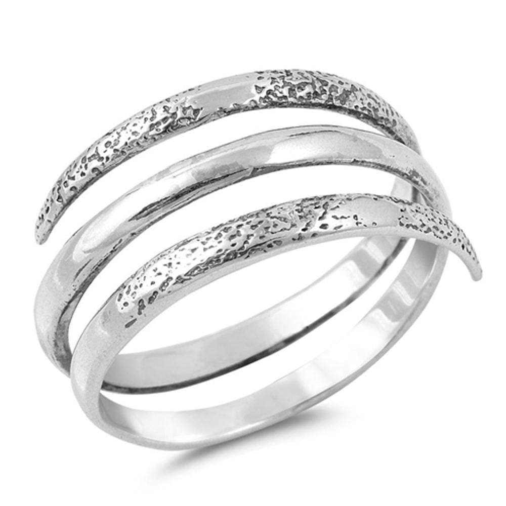 Open Spiral Thumb Ring .925 Sterling Silver Band Jewelry Female Male ...