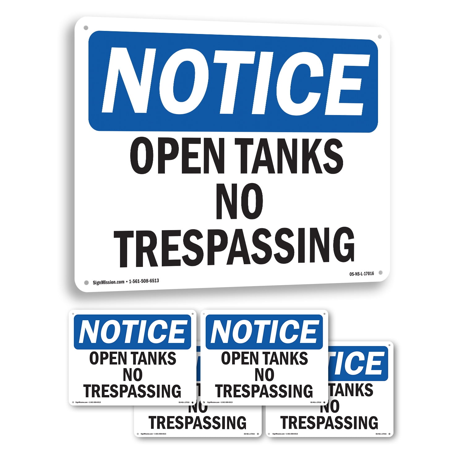 Open Tanks No Trespassing OSHA Notice Aluminum Sign 18 Inch x 12 Inch ...