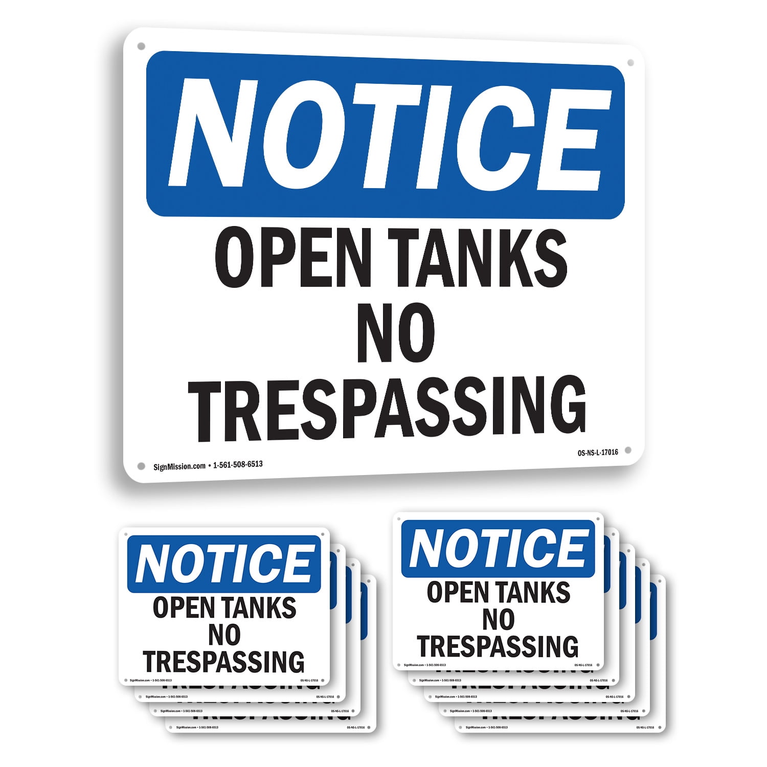Open Tanks No Trespassing OSHA Notice Rigid Plastic Sign 10 Inch x 7 ...