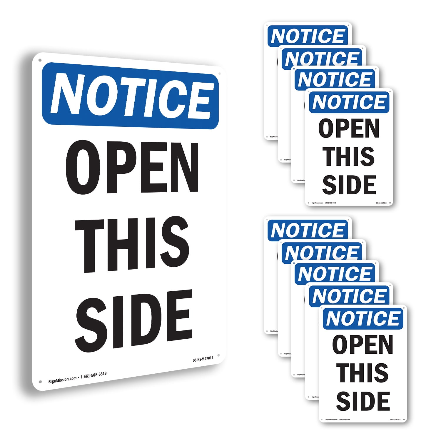 Open This Side OSHA Notice Rigid Plastic Sign 10 Inch x 7 Inch - 10 ...