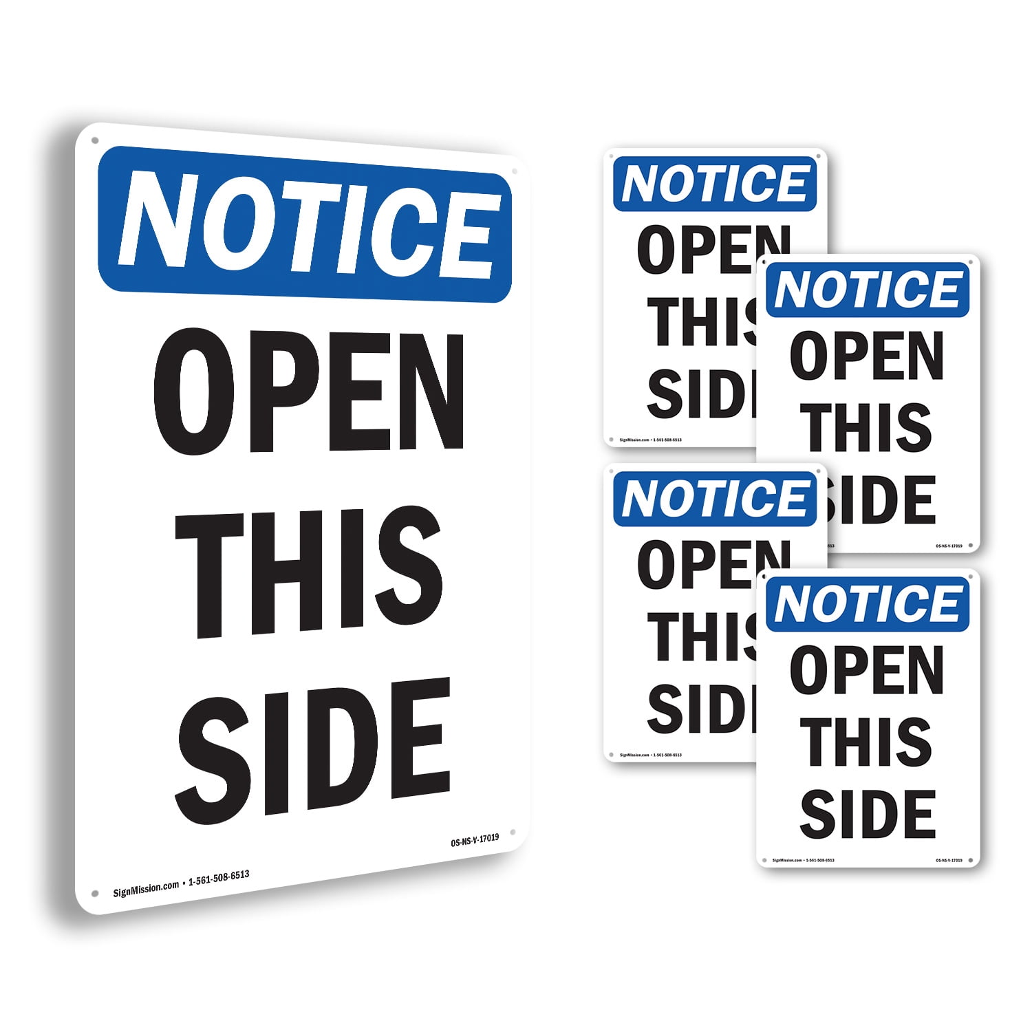 Open This Side OSHA Notice Rigid Plastic Sign 24 Inch x 18 Inch - 5 ...