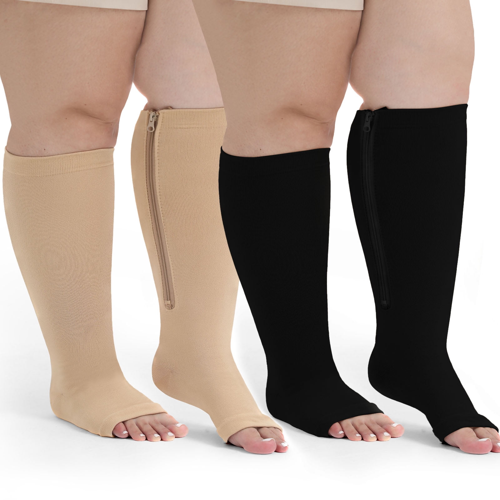 Compression Socks for Women: AMITOFO Open Toe Compression Socks for ...