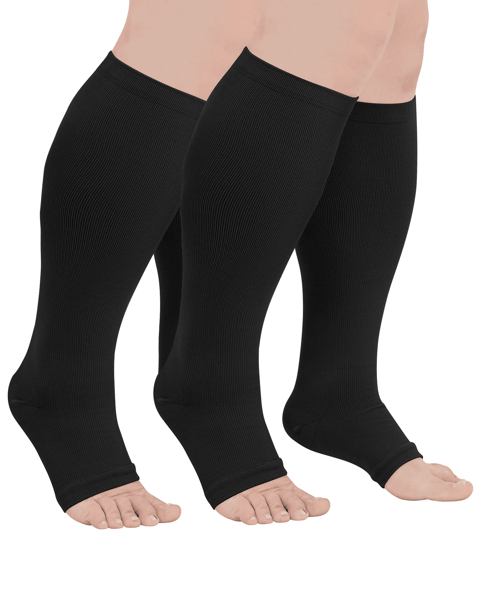 Open Toe Compression Socks for Women & Men 20-30mmHg Toeless Sock Knee ...