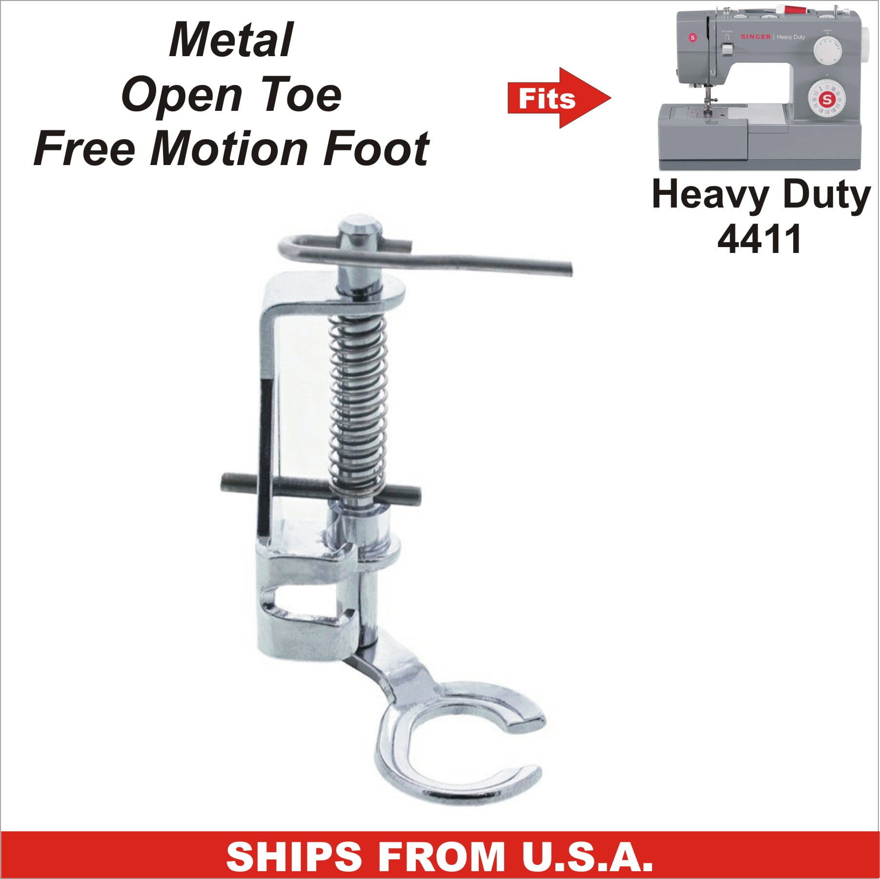 Sewvacusa Open Toe Free Motion Darning Foot Fits Low Shank Sewing ...