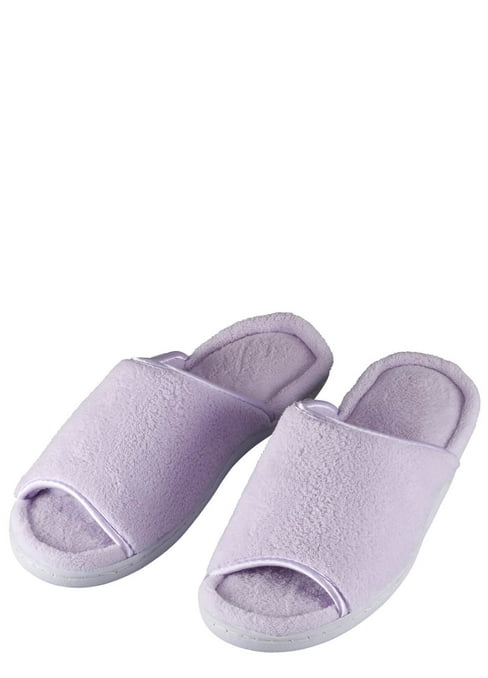 Hanes Womens Open Toe Memory Foam Anti-Slip Slide Slipper - Walmart.com