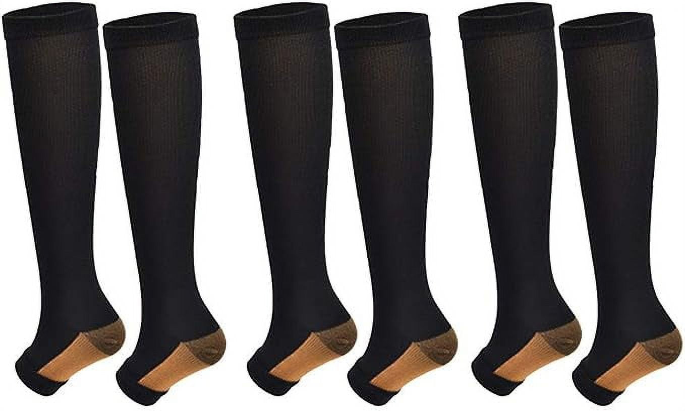 Ladies' High Quality Durable Open Toe Compression Socks for Nurses ...