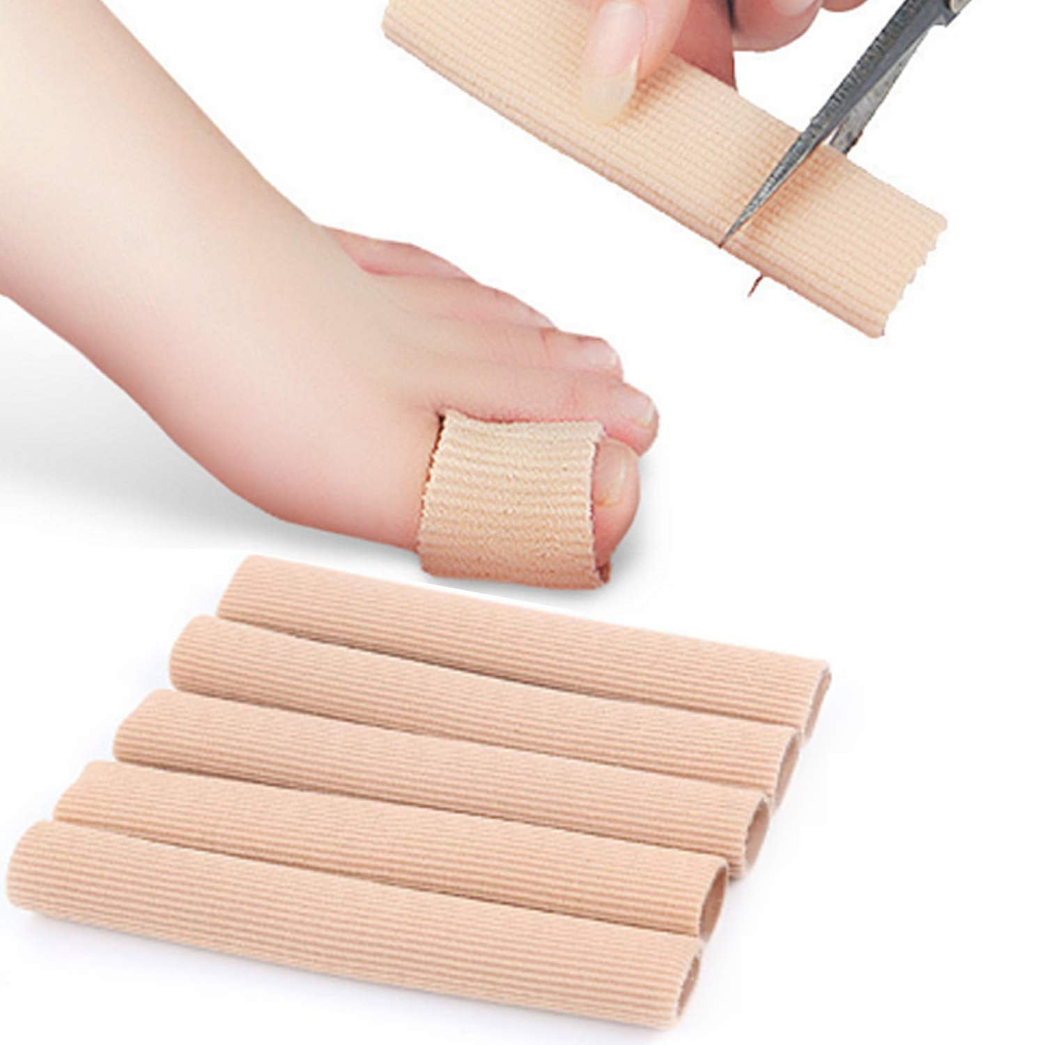 Open Toe Tubes Fabric Gel Lined Sleeve Protectors for Corns, Blisters ...