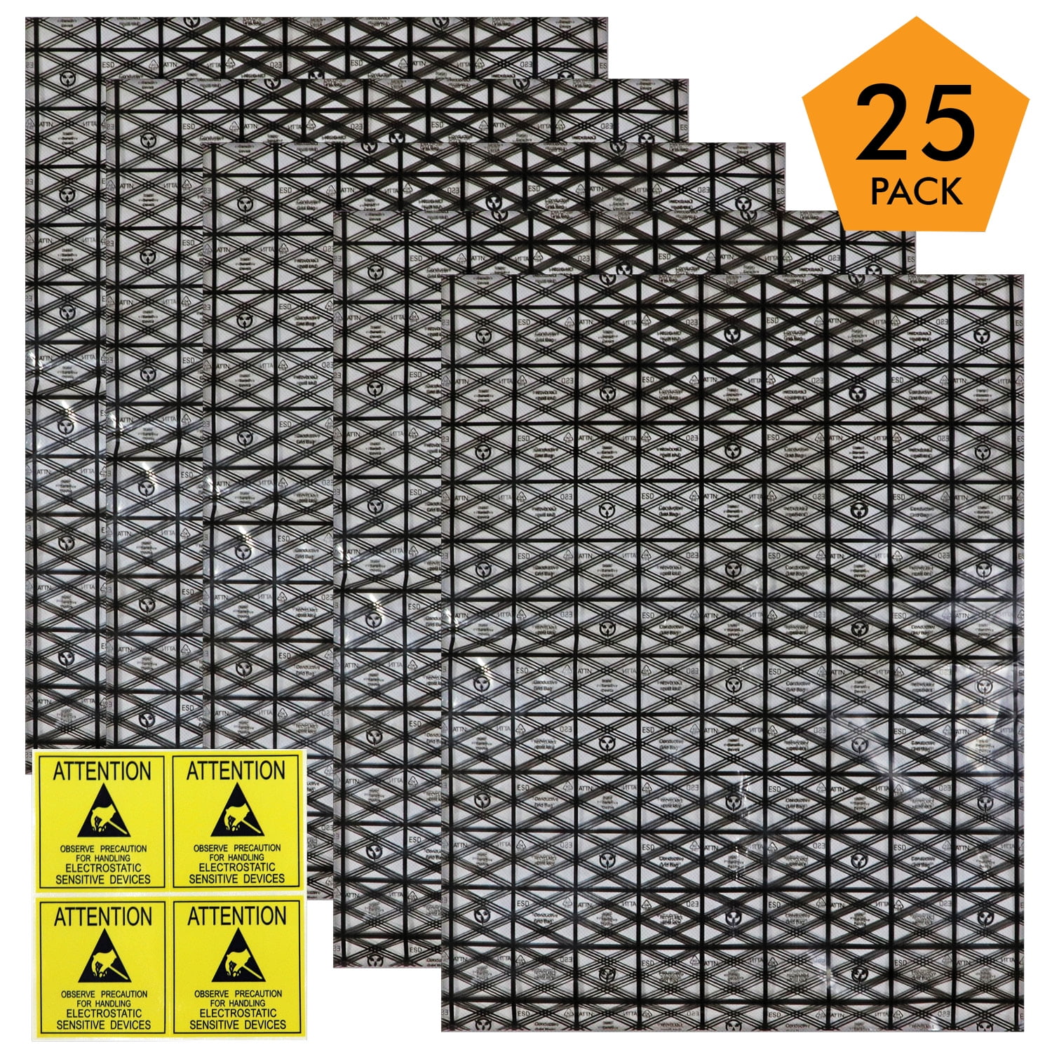 Open Top Antistatic Bags ESD Shielding Bag with Anti-Static Labels for ...