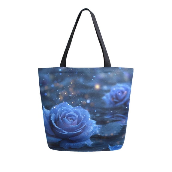Open Top Canvas Tote Bag with Zipper Reusable Shopping Bag 13.5x15 ...