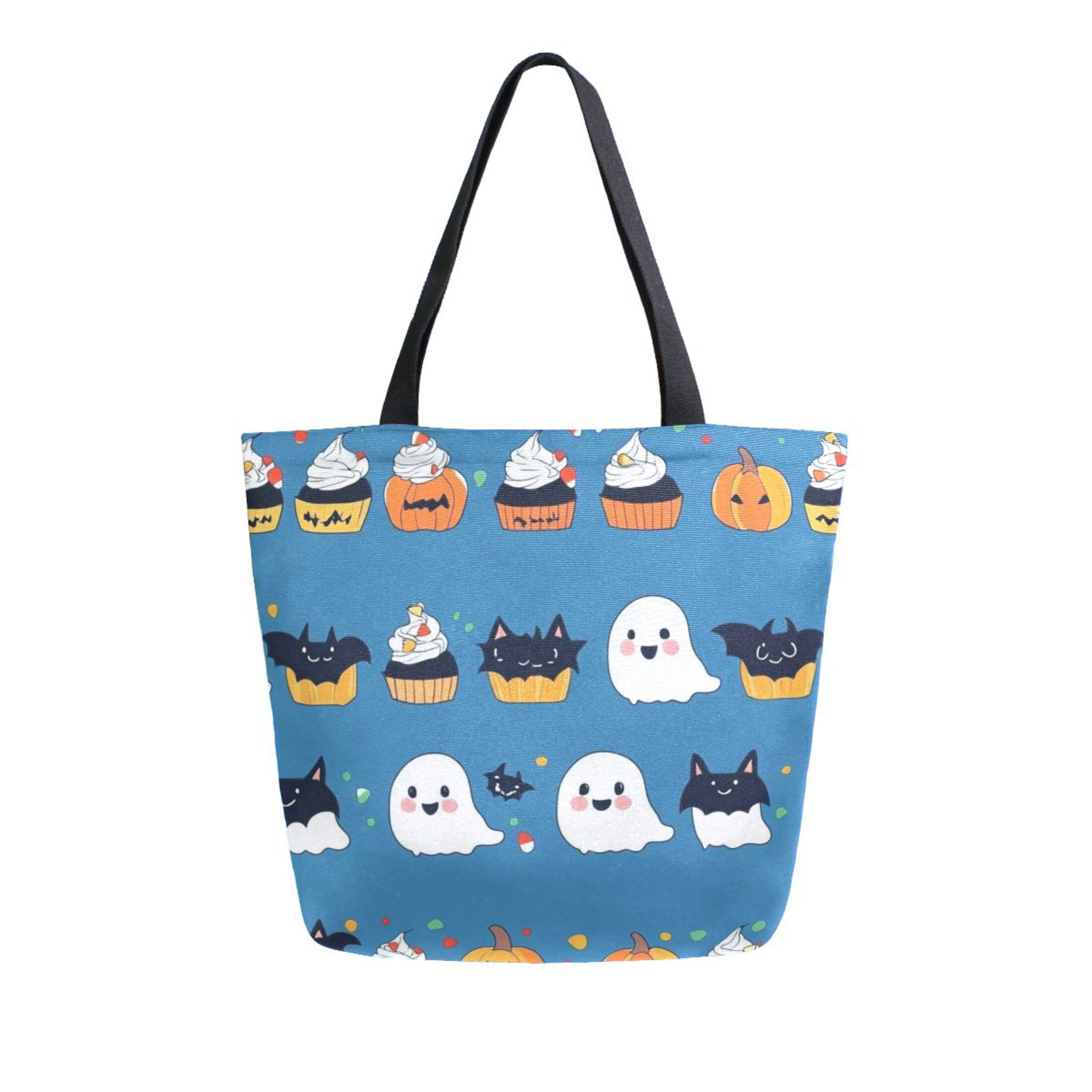 Open Top Canvas Tote Bag with Zipper Reusable Shopping Bag 13.5x15 ...
