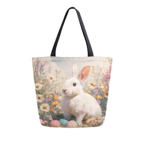 Open Top Canvas Tote Bag with Zipper Reusable Shopping Bag 13.5x15 ...