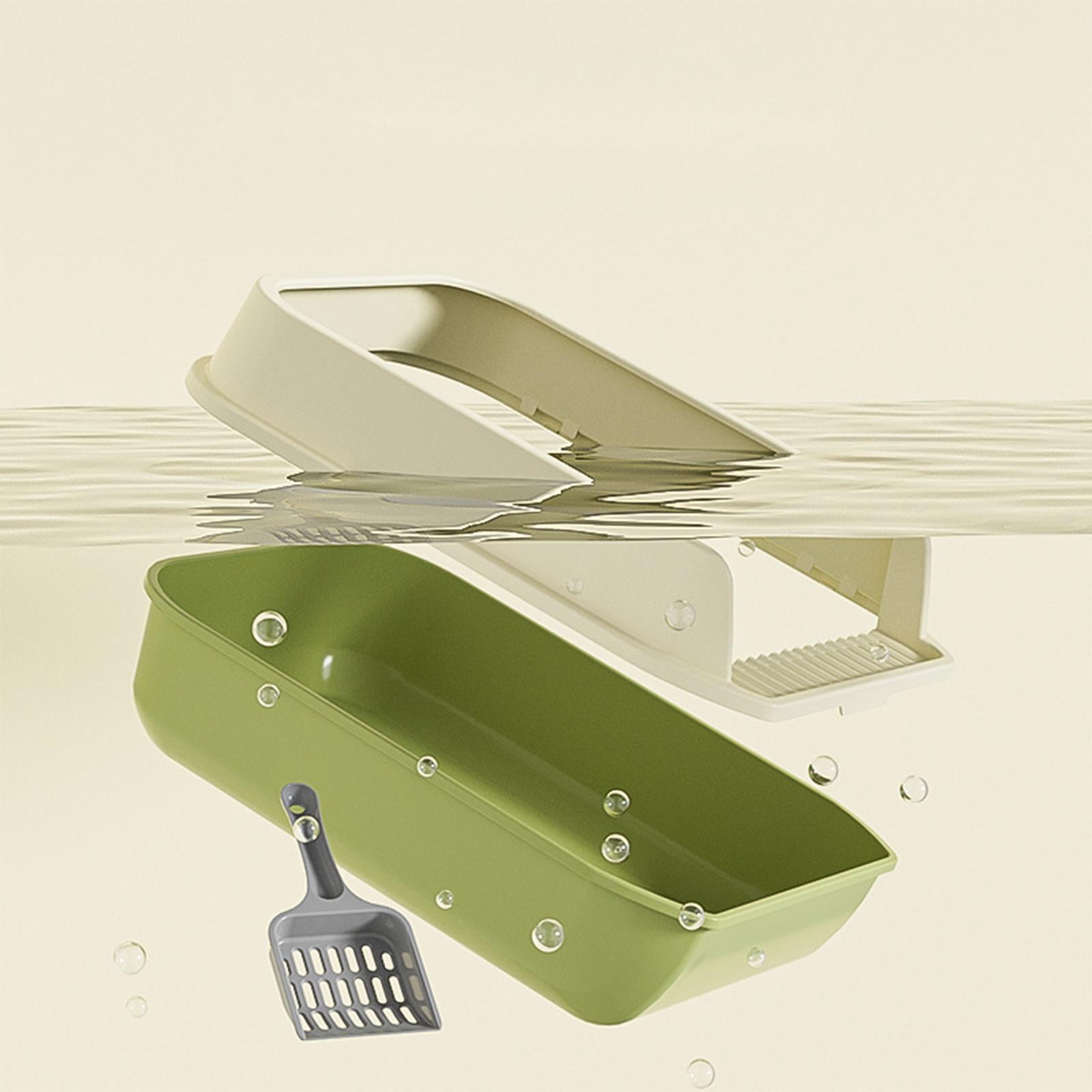 Open Top Cat Potty Toilet Semi Enclosed Portable High Sided Cat Toilet ...