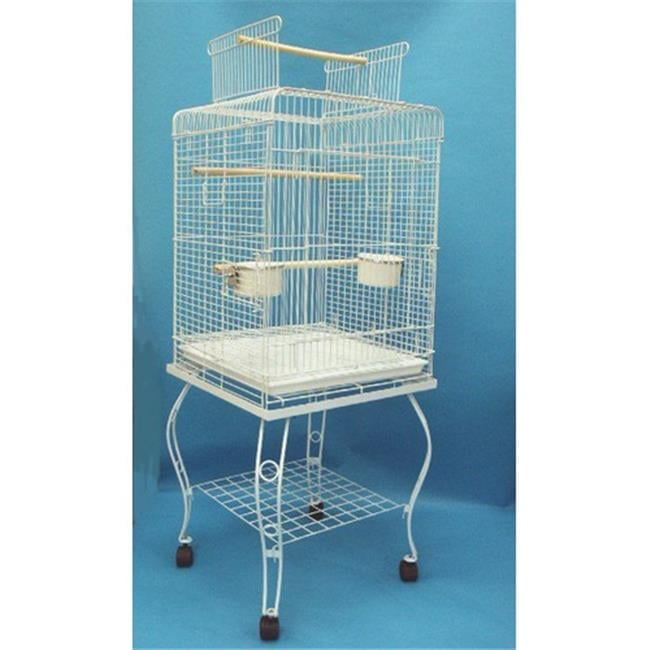 Open Top Parrot Cage with Stand in White - Walmart.com