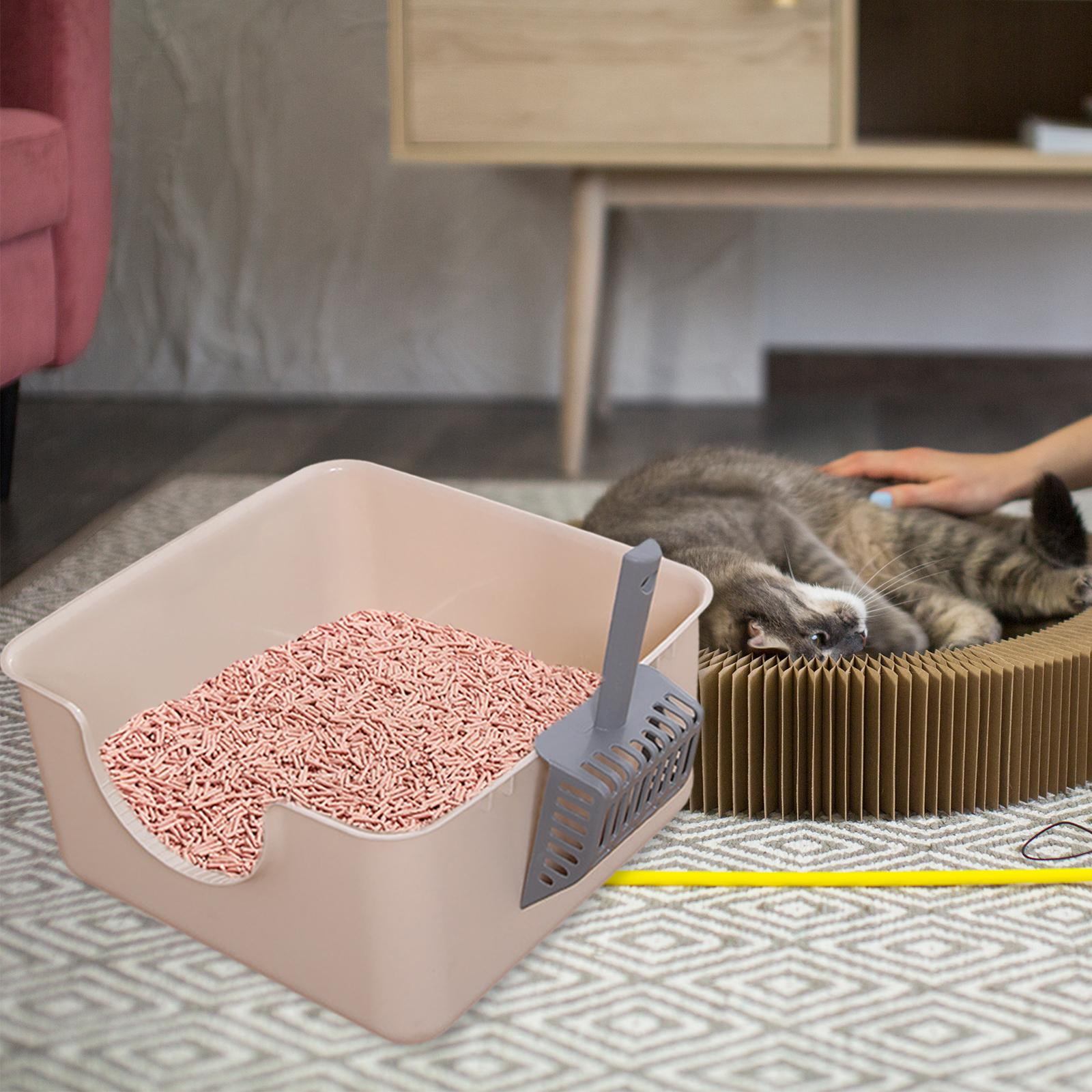 Open Top Pet Litter Box for Small and Large Cats Cat Litter Container ...