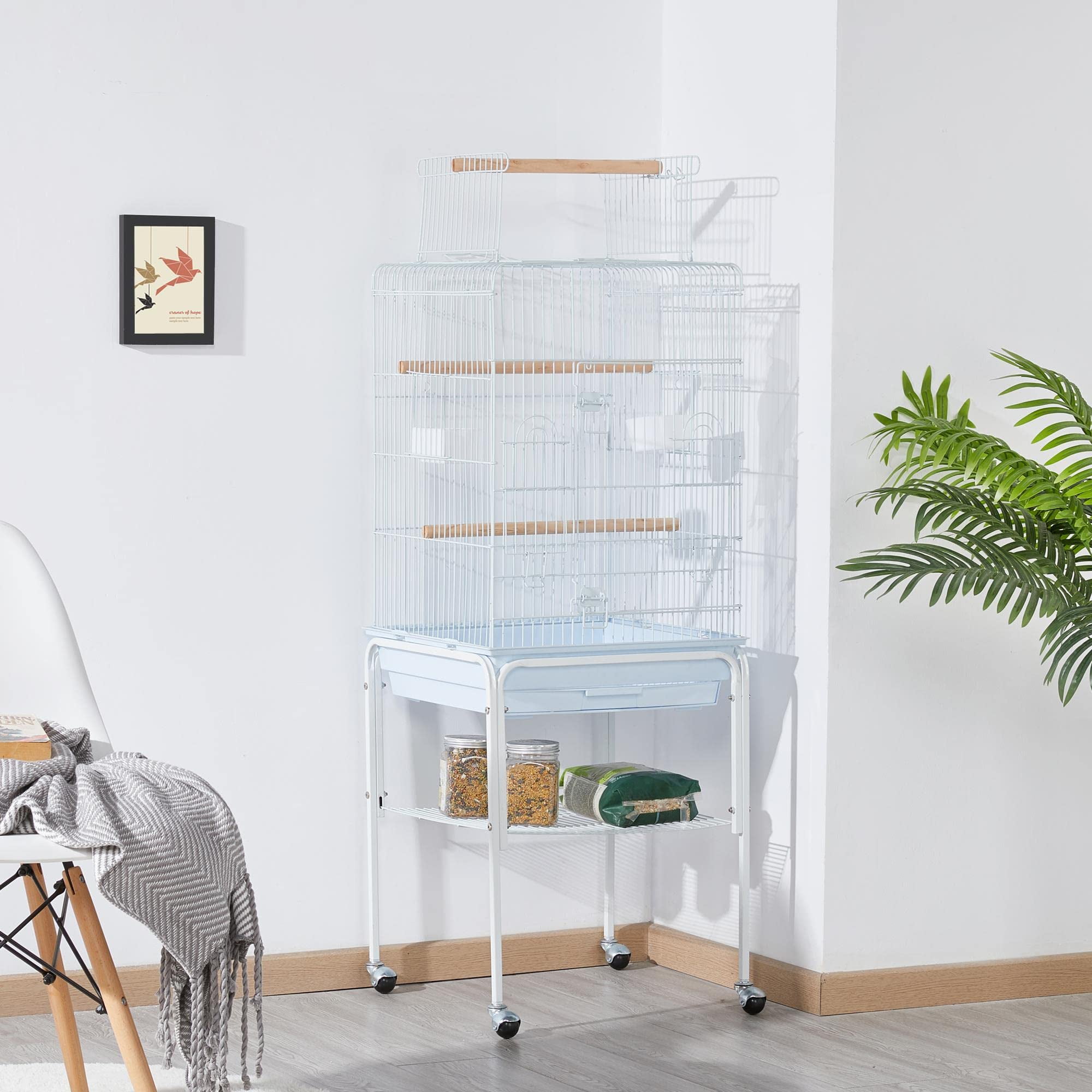 Open Top Play Parrot Cage for Sun Conure Cockatiel Lovebird Green Cheek ...