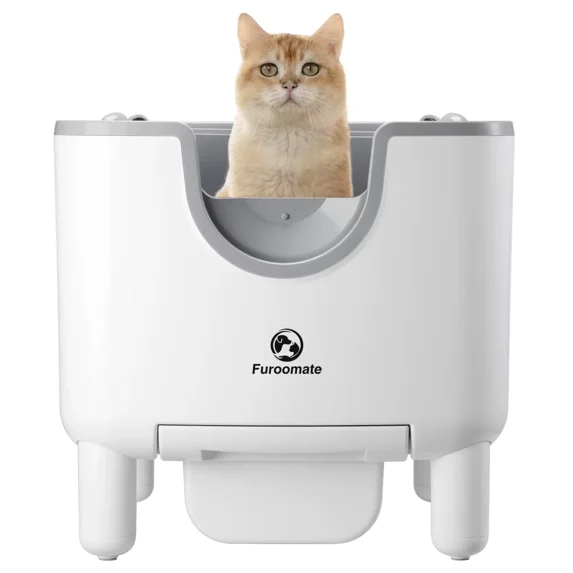 Open-Top Self-Cleaning Cat Litter Box. Automatic, Odor Free Safety ...