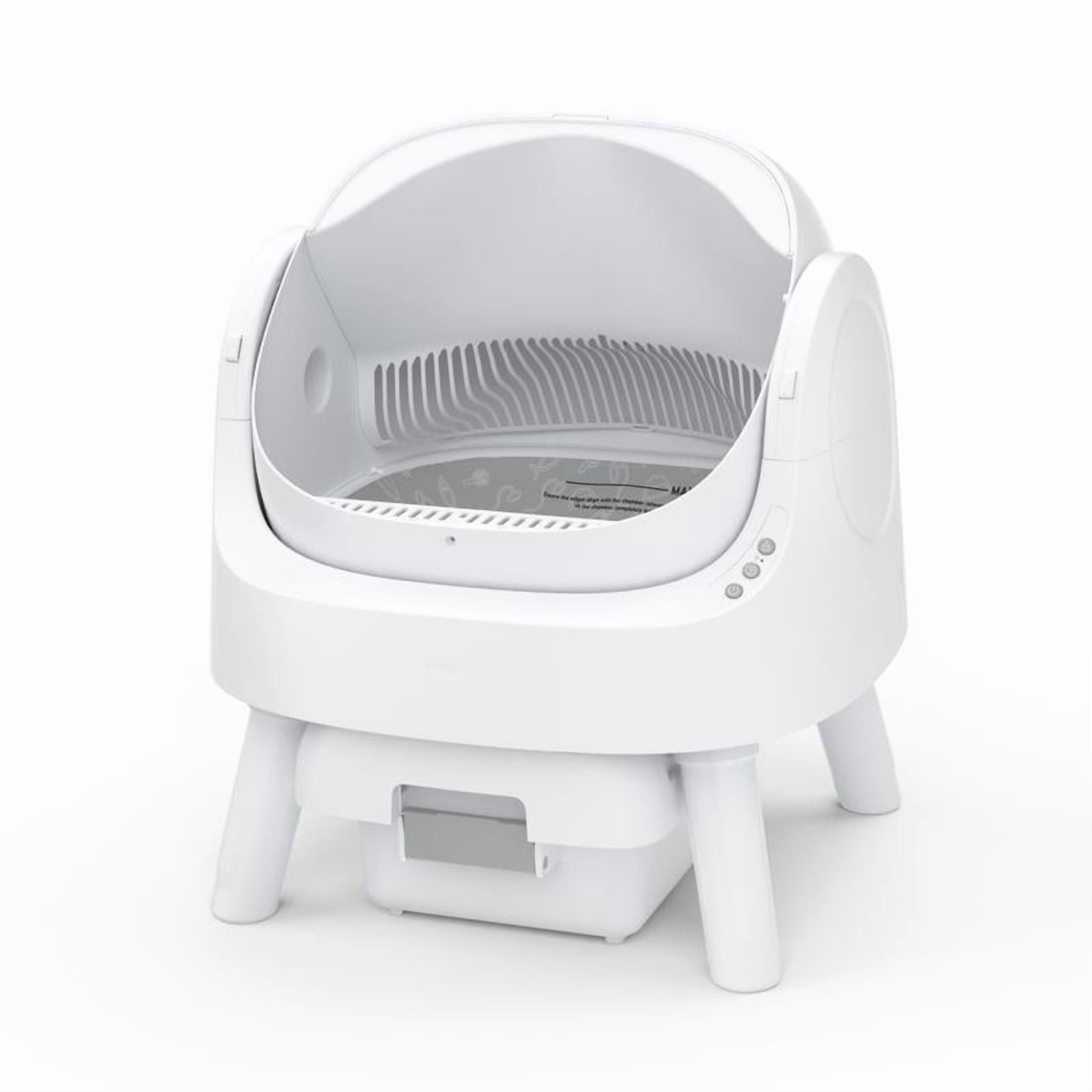 Open-Top Self-Cleaning Cat Litter Box，Odor-Free Waste Disposal includes ...