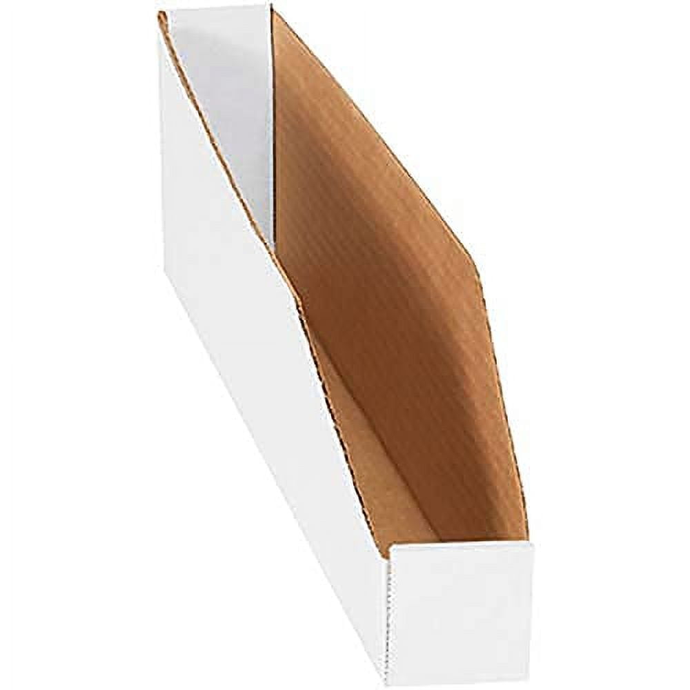 Open Top White Corrugated Bin Box, 2" x 18" x 4-1/2", Lot of 50 ...