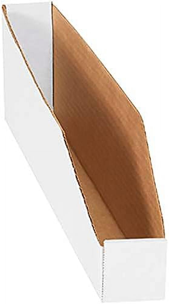 Open Top White Corrugated Bin Box, 2" x 18" x 4-1/2", Lot of 50 ...