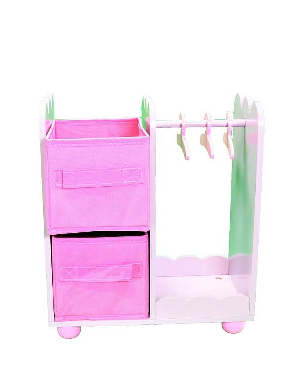 Open Waredrobe for 18 Inch Doll | Pink Clothes Storage with Star and ...