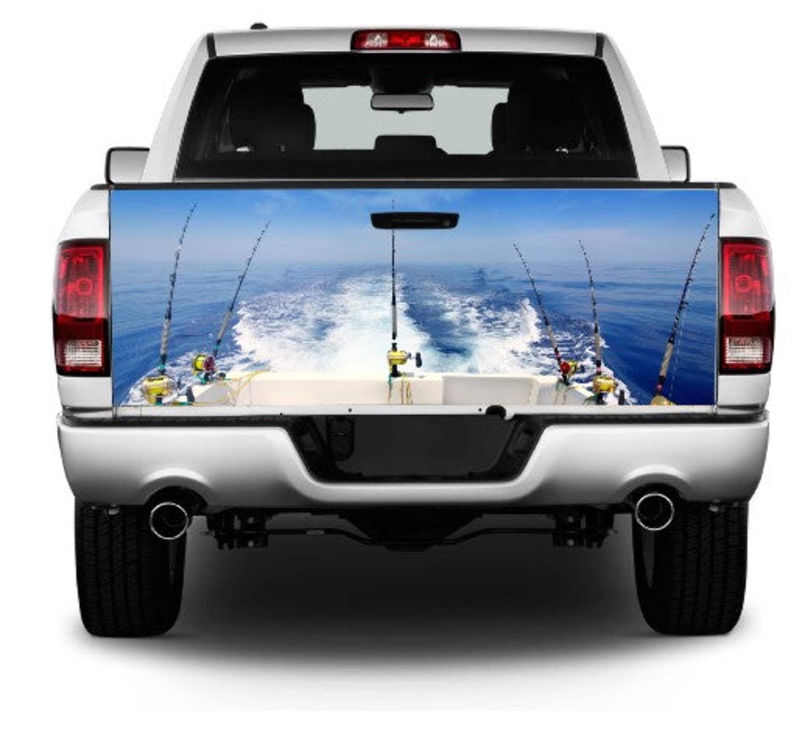 Open Water Downriggers Fishing Tailgate Wrap Vinyl Graphic Decal ...