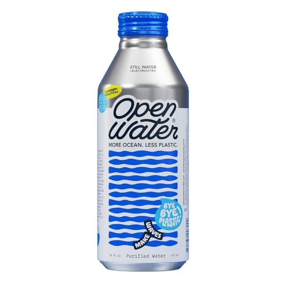 Open Water Still Bottled Water with Electrolytes in 16-oz Aluminum ...