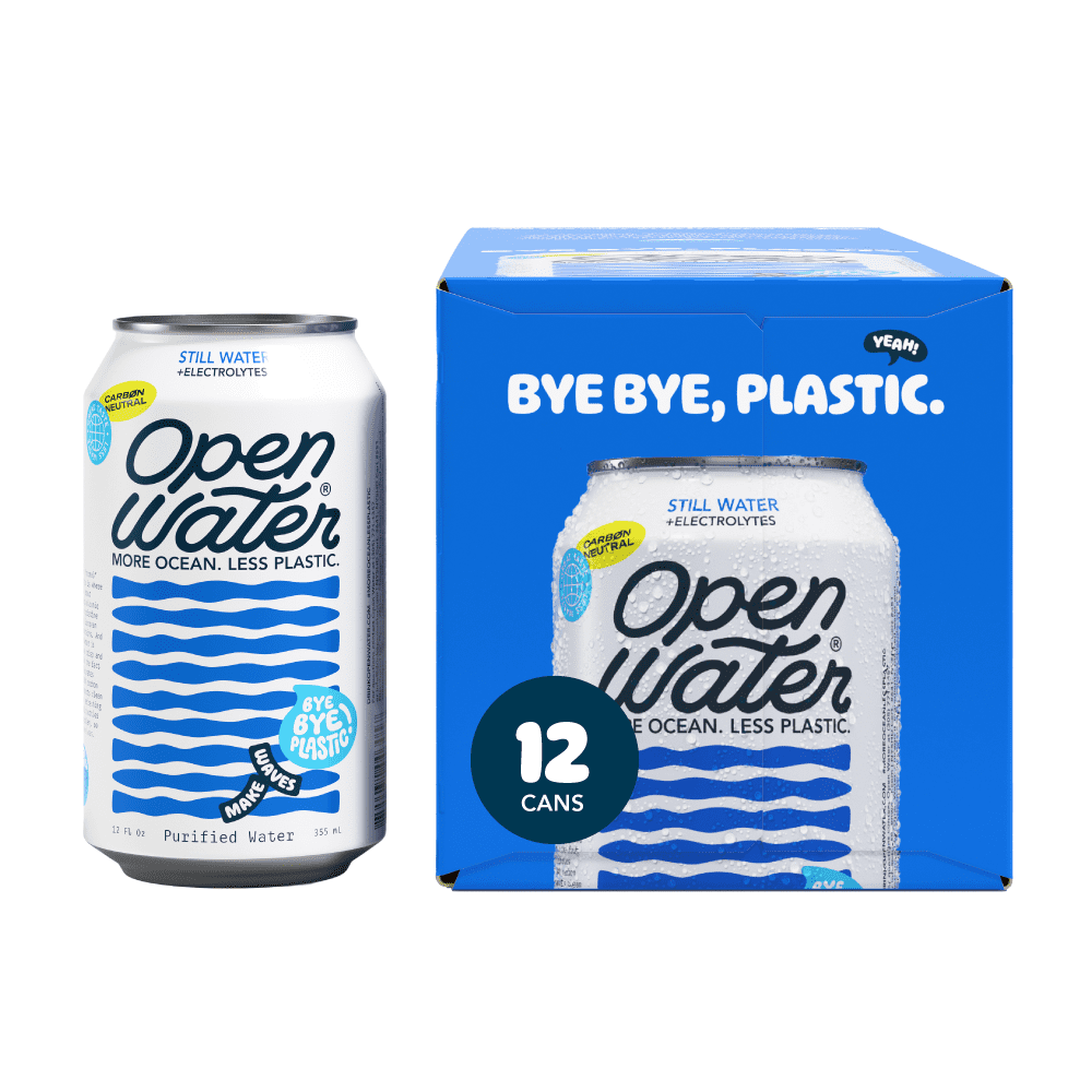 Open Water Pure Still Canned Water with Electrolytes, 12-oz Aluminum ...