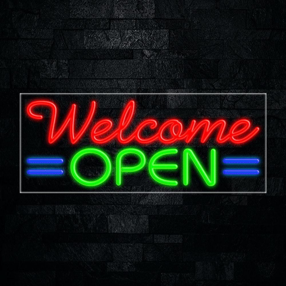 Open Welcome-LED Neon Sign 30"L x 12"H #30959 - Walmart.com