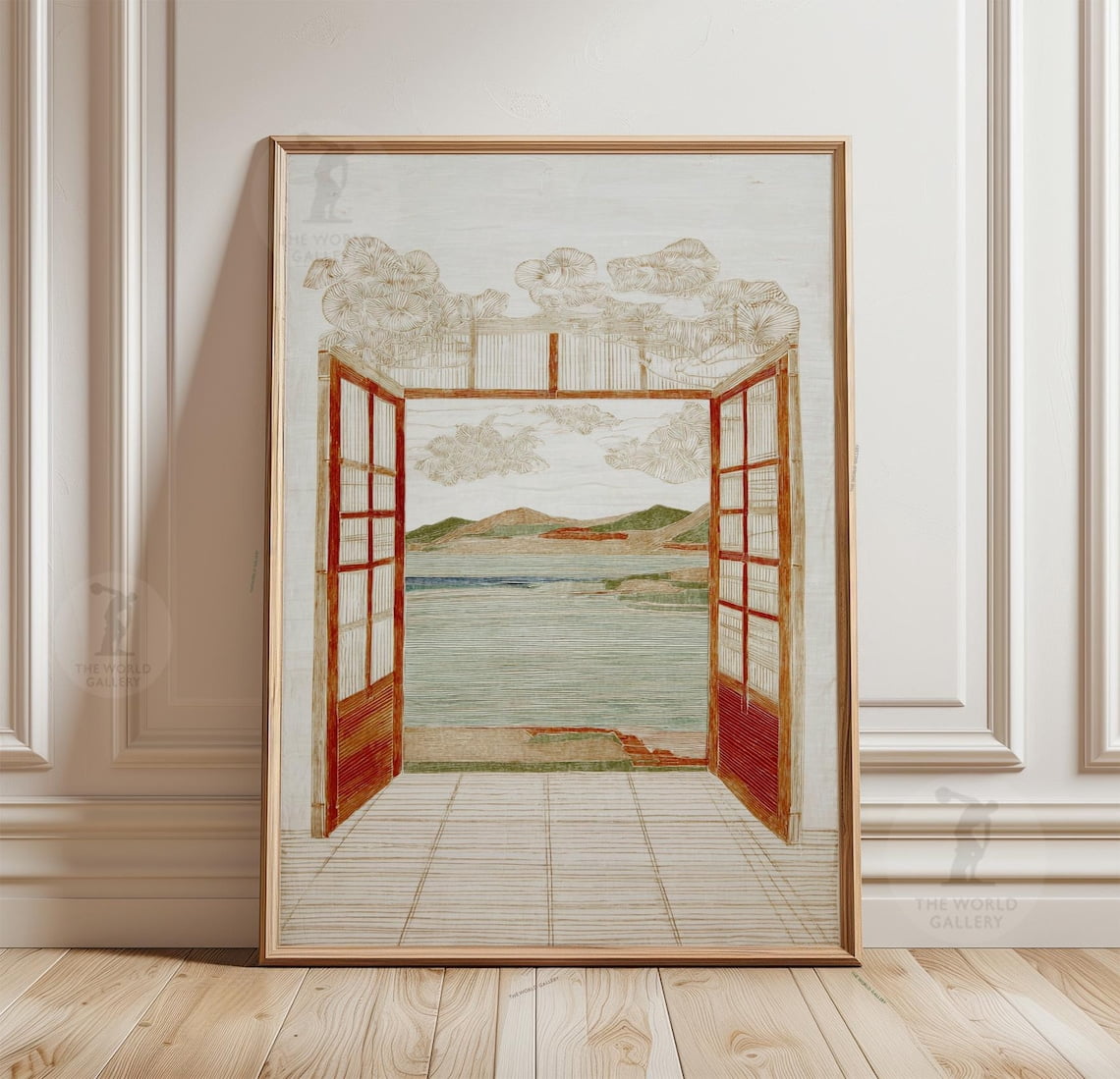 Open Window Landscape Minimal Coastal View Mediterranean Sea Decor ...