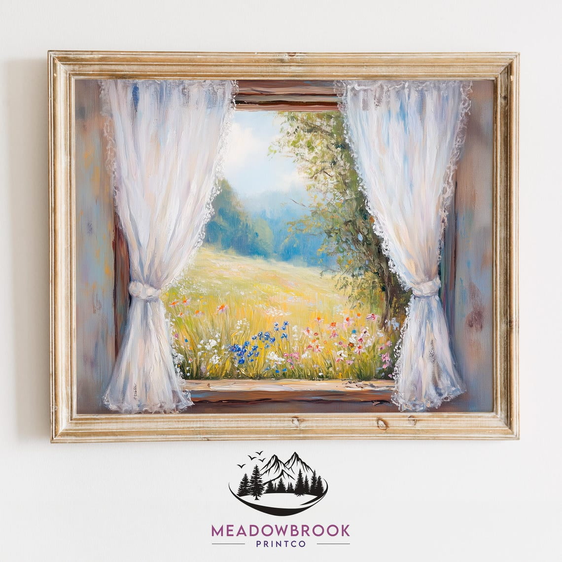 Open Window Overlooking A Spring Field - Cottagecore Printable, Vintage ...