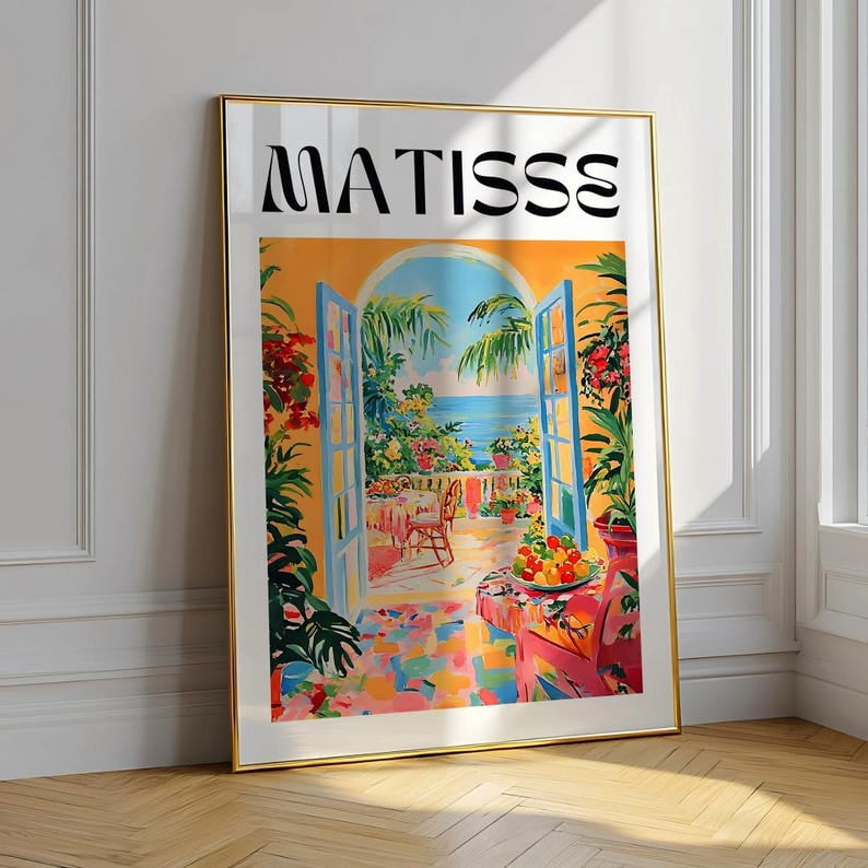 Open Window Poster – Matisse Inspired Mediterranean Coastal View Art ...